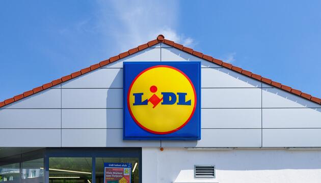 Schild an einer Lidl-Filiale