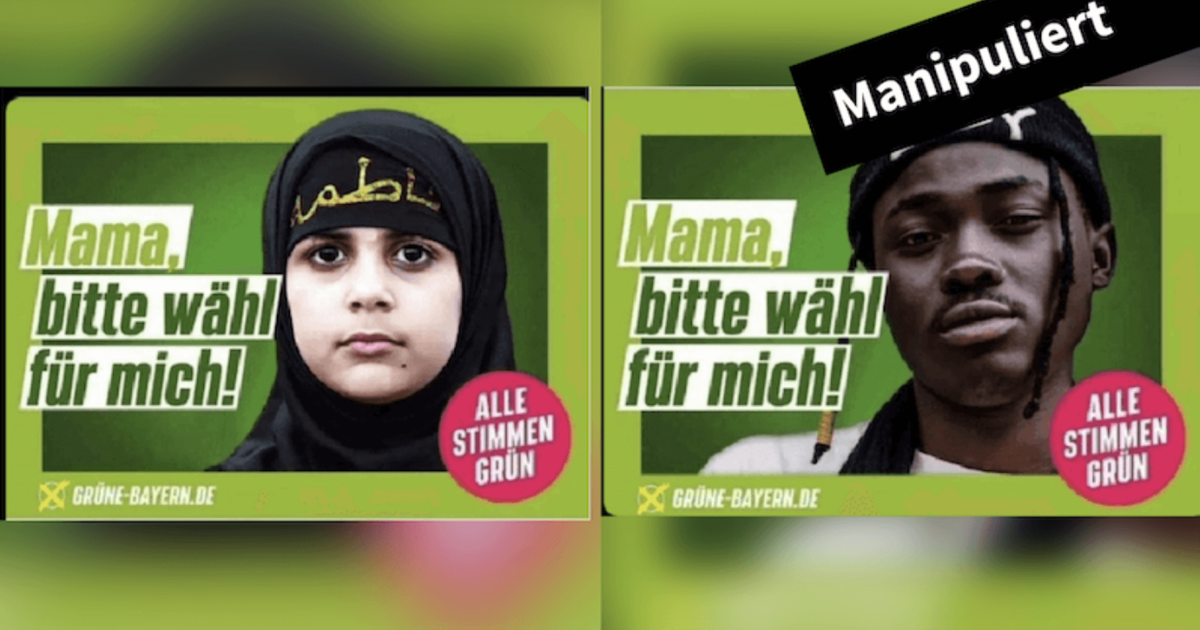 Grünen-Plakate mit Migrantenkindern zur Bayern-Wahl sind gefälscht | GMX